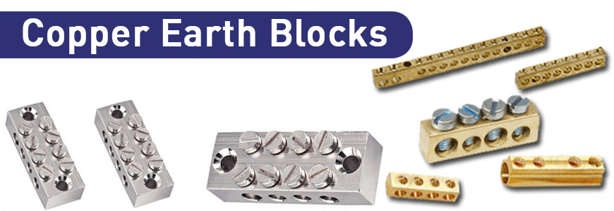 Copper Earth Blocks | Copper 8 way Earth Bars Blocks